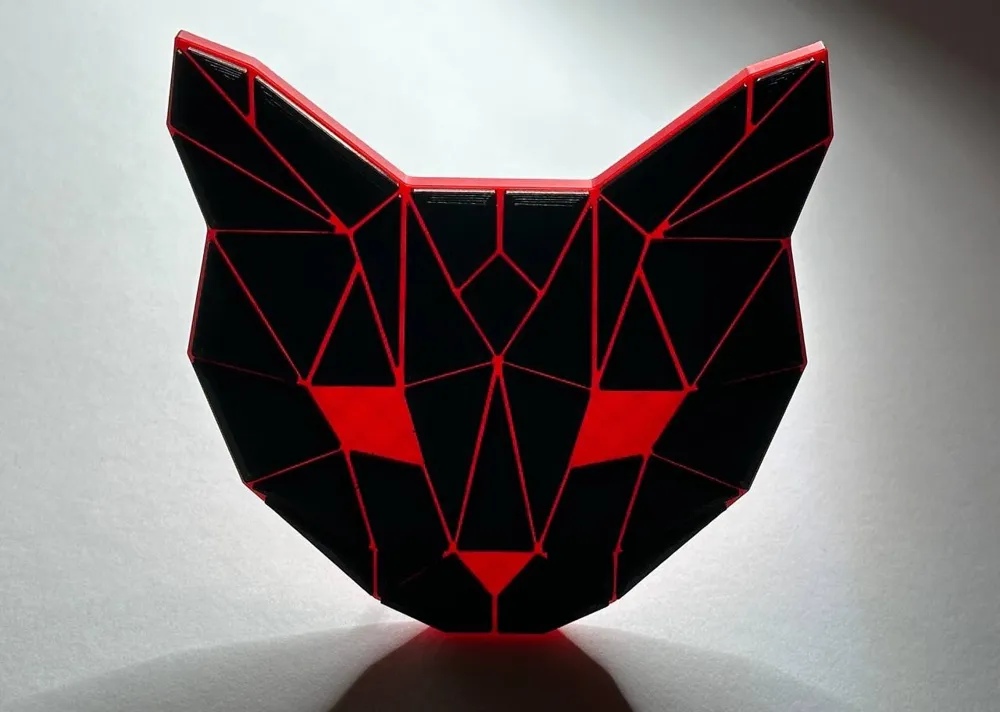 Meowgami (Polygon Cat on Plate) by katzi - MakerWorld