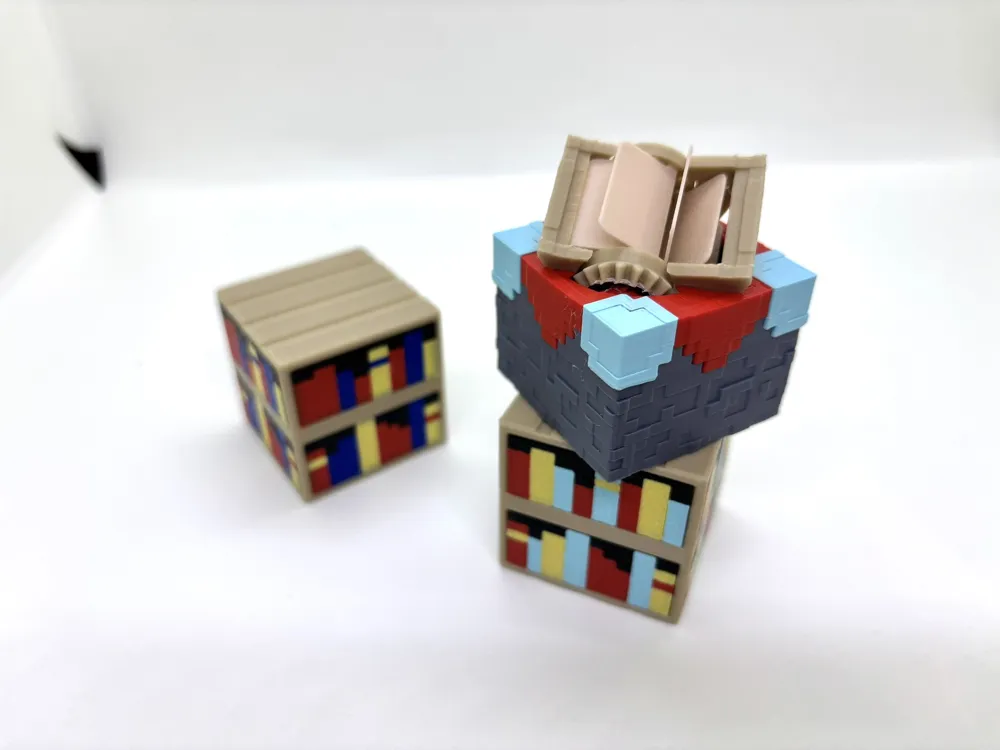 Librero de Minecraft (sin soportes, ahorro de material, impresión plana ...