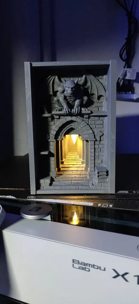 Gargoyle dungeon book nook - Free 3D Print Model - MakerWorld