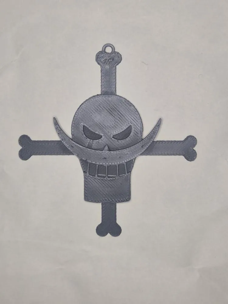 one piece white beard jolly roger keychain by Silhouette_Designs ...