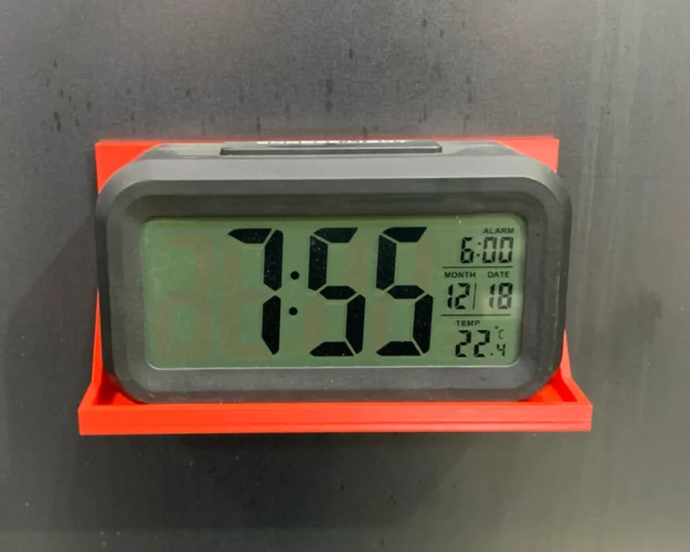 Dollarama digital clock magnet shelf - Free 3D Print Model - MakerWorld