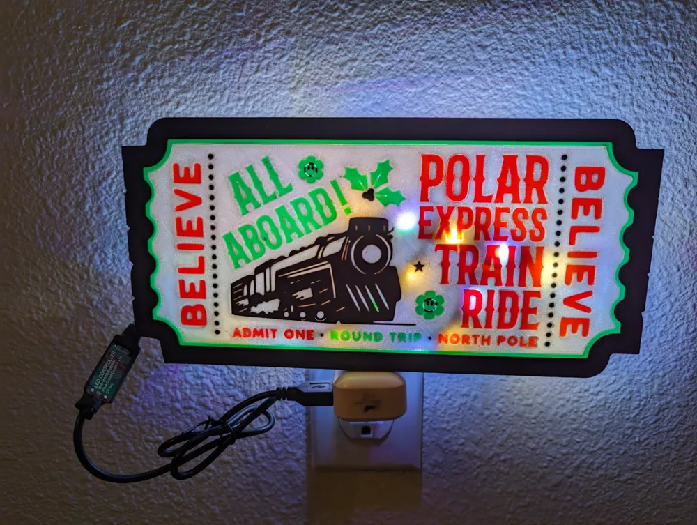 Polar Express Ticket Light / Lamp by xeebo00 - MakerWorld