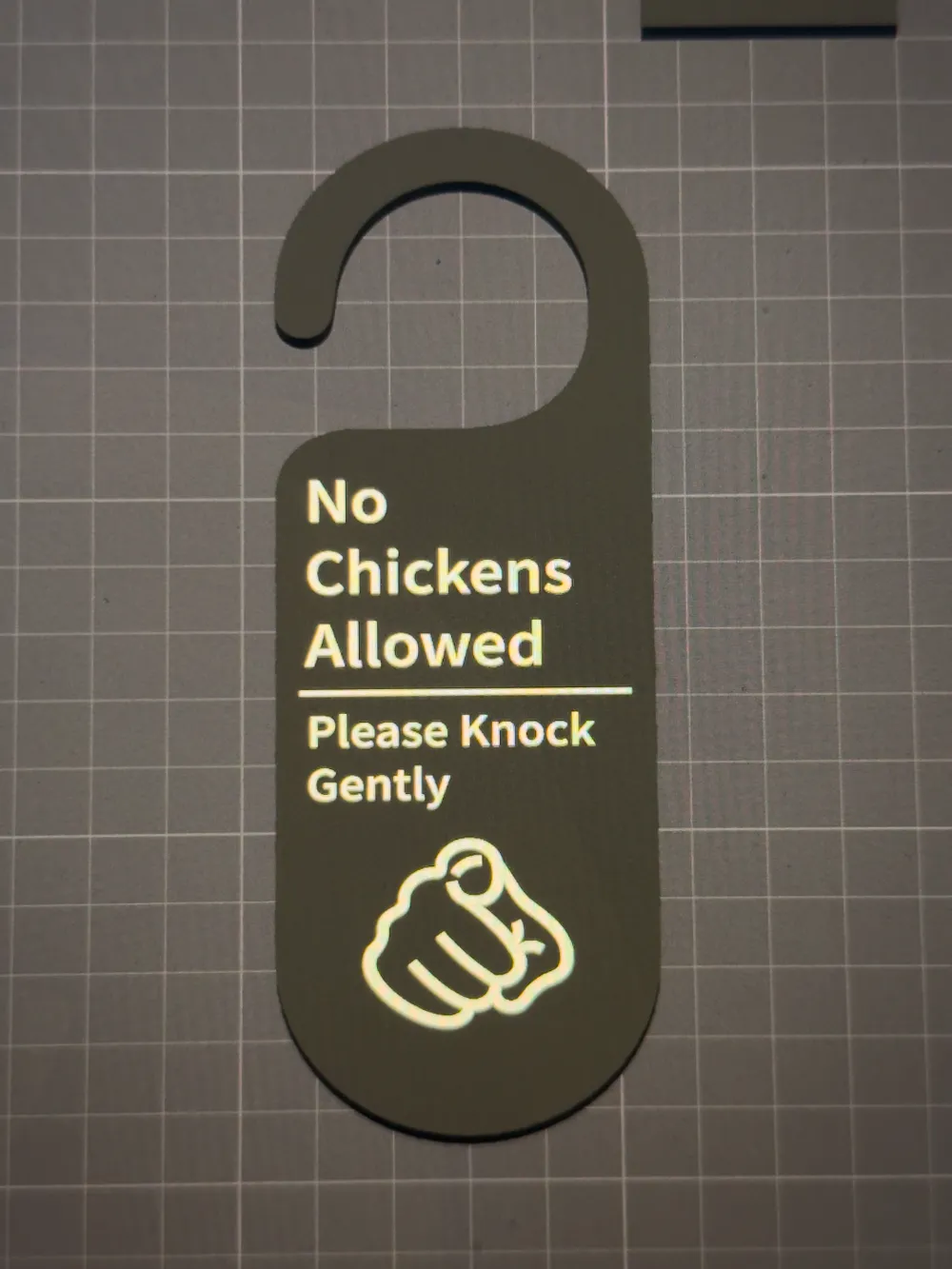 No Chickens Allowed Door Sign - Free 3D Print Model - MakerWorld