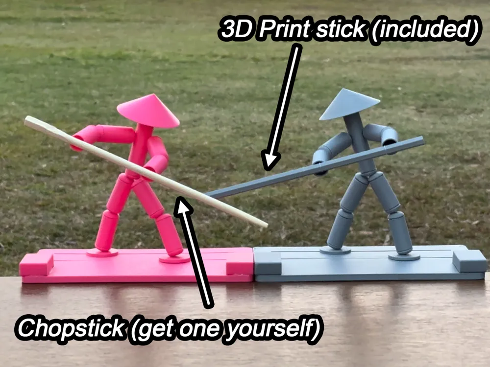 Bambu Man 3D Print Stick Fighter Toy - Free 3D Print Model - MakerWorld