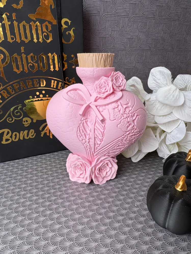 玫瑰魔药瓶 – 花瓶 *爱* 来自 MaxFabFlo.3D.Druck MakerWorld：免费下载 3D 模型