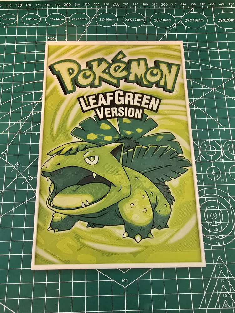 Pokémon LeafGreen Version Poster - Hueforge Art - Free 3D Print Model ...