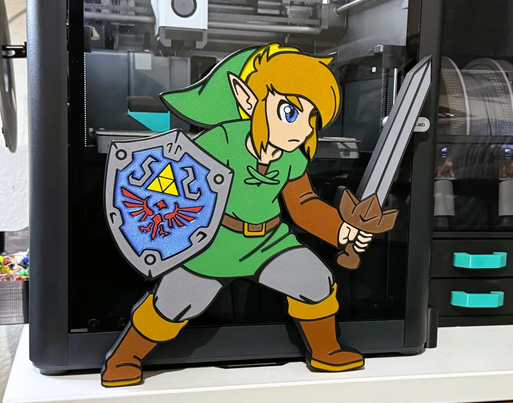 Zelda Link Wall Decor (NO AMS - Multipart) by ItsBryy3D MakerWorld ...