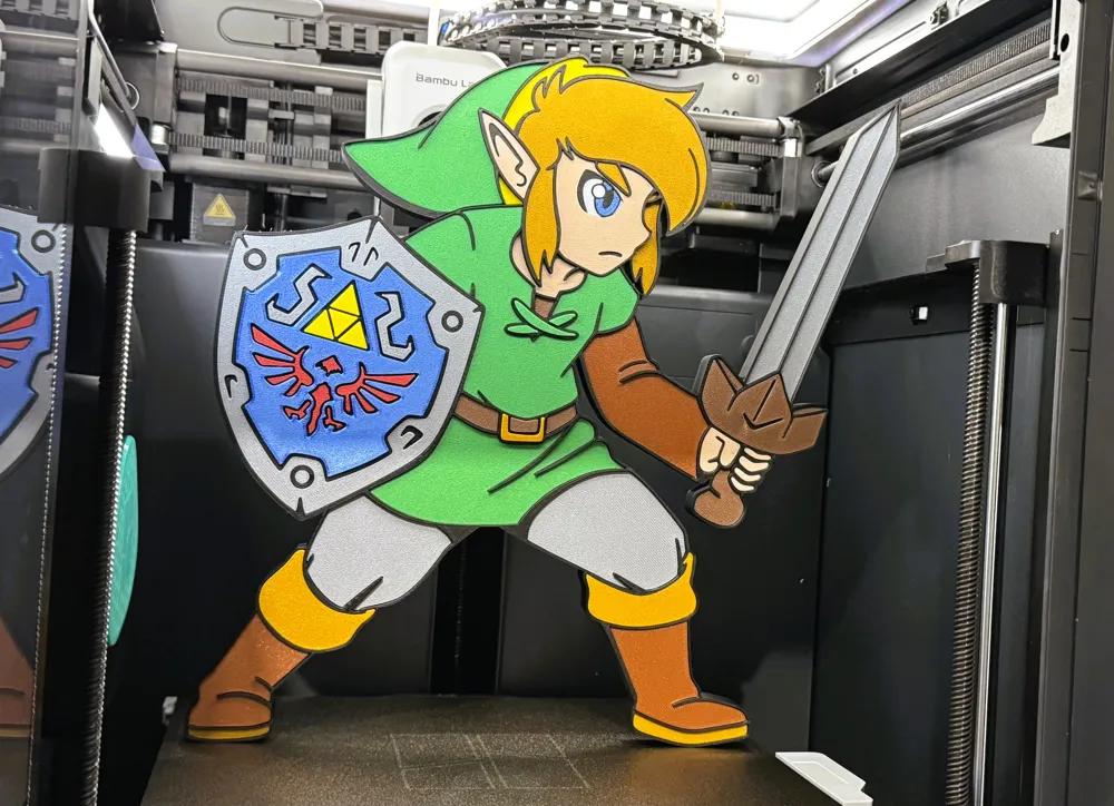 Zelda Link (NO AMS) Wall Art - Free 3D Print Model - MakerWorld