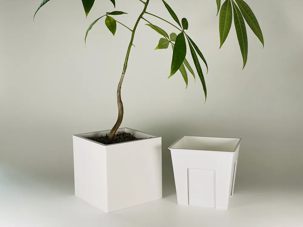 Classic Square Planter 100mm/Inner and Outer Pots Separable/Pot Set by ...