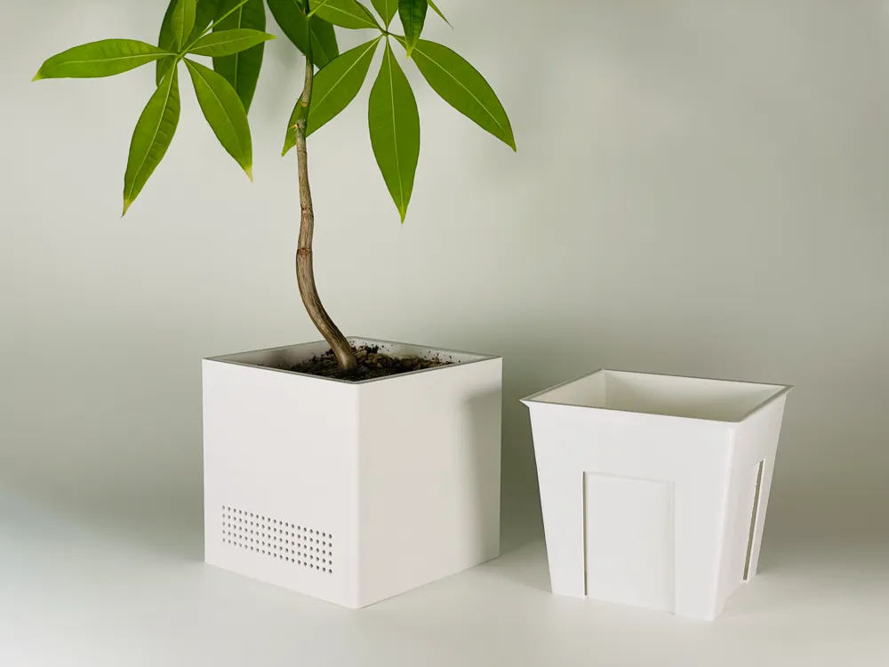 Classic Square Planter 100mm/Inner and Outer Pots Separable/Pot Set by ...