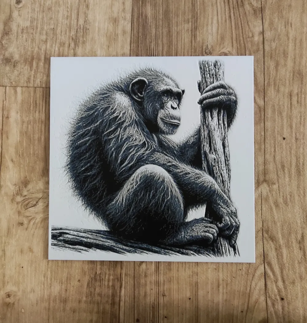 Chimpanzee hueforge by Fantomas - MakerWorld