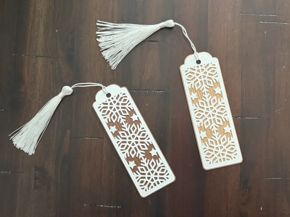 Wooden Winter Snowflake Bookmark - Free 3D Print Model - MakerWorld