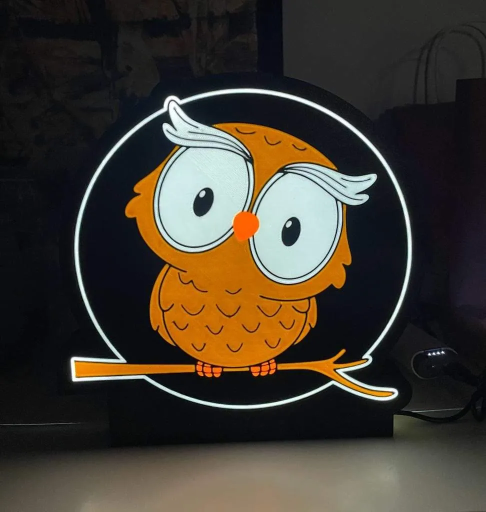 Owl LED lamp by miham_3d - MakerWorld