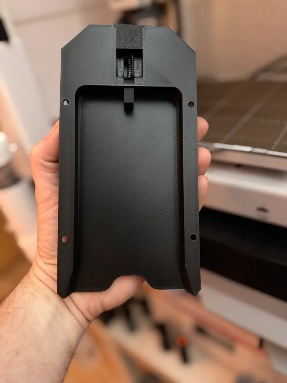 Under Desk Phone Holder with push-push mechanism by NeoRame - MakerWorld