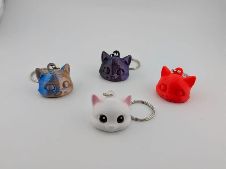 Cute Cat Keychain – Super Fast Print - Cute gift - Free 3D Print Model ...