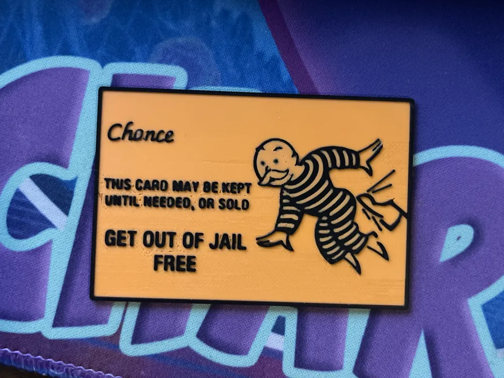 Get Out of Jail Free Chance Card from Monopoly by Richarrrd MakerWorld ...