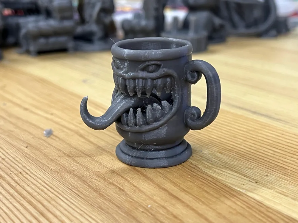 Mimic Monster Cup mug with Tongue - Free 3D Print Model - MakerWorld