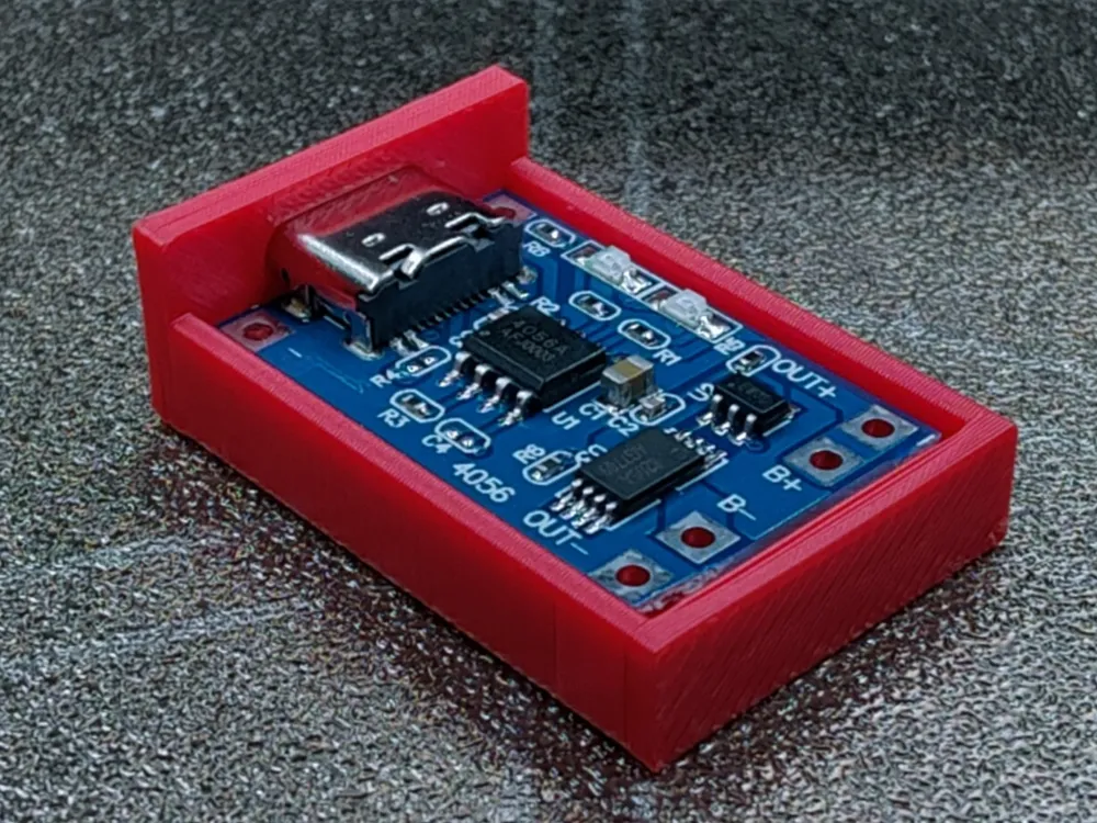 TP4056 USB-C Charging Board Caddy for Projects - Free 3D Print Model ...