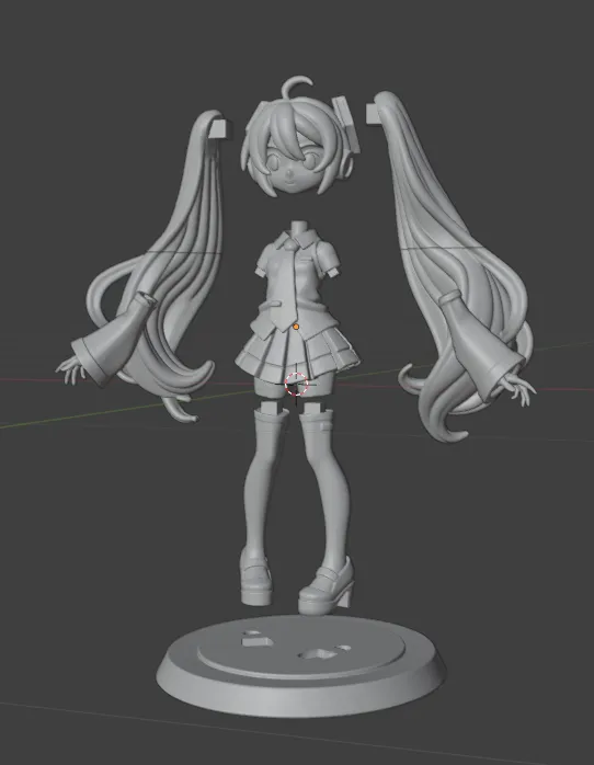 Hatsune Miku Figurine. Multipart print, less prone to failure - Free 3D ...
