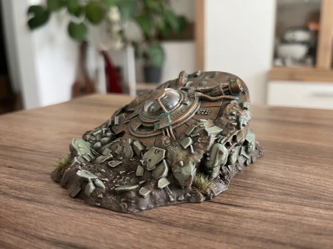 Crashed UFO - Sci-Fi Terrain Piece - Free 3D Print Model - MakerWorld