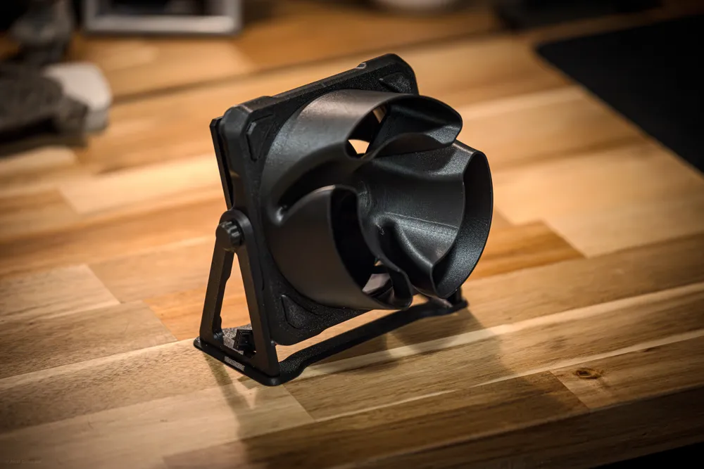 Portable USB PC desk Fan blower stand mount 120mm - Free 3D Print Model ...