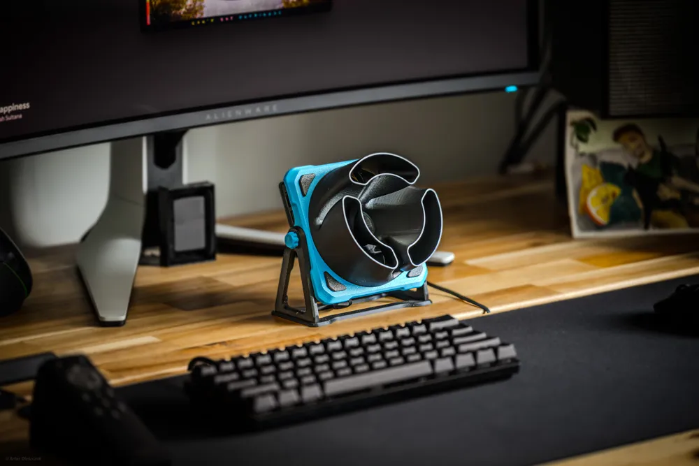 Portable USB PC desk Fan blower stand mount 120mm by BrainsCollector ...