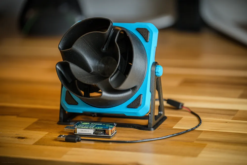 Portable USB PC desk Fan blower stand mount 120mm - Free 3D Print Model ...