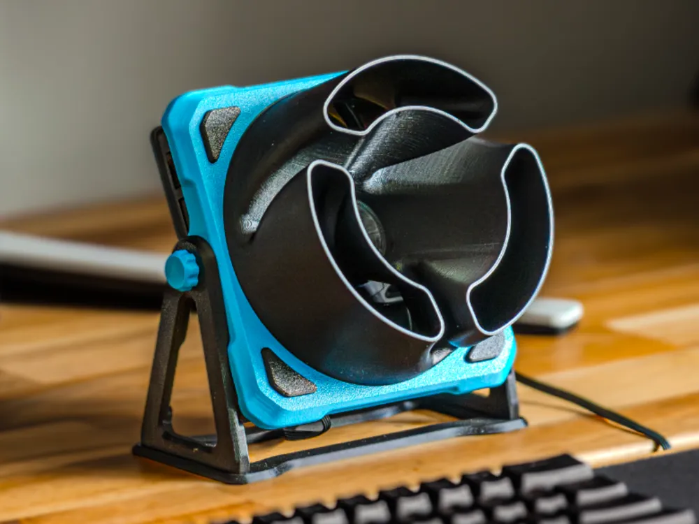 Portable USB PC desk Fan blower stand mount 120mm - Free 3D Print Model ...