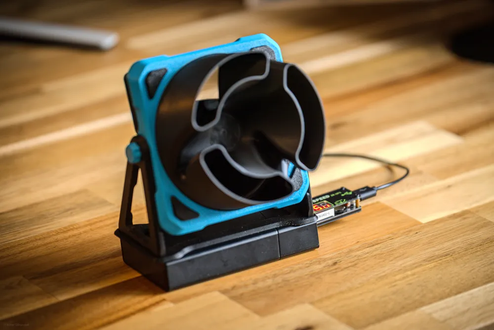 Portable USB PC desk Fan blower stand mount 120mm - Free 3D Print Model ...