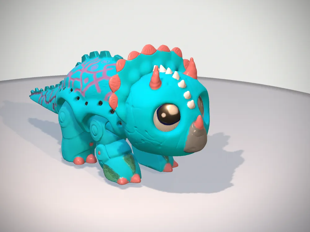 Cute Articulating Baby Dinosaur - Free 3D Print Model - MakerWorld