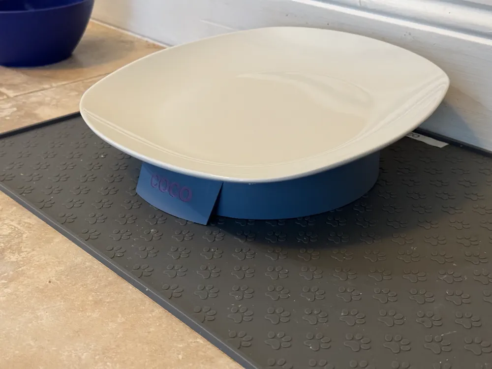 Pet food bowl riser | stand - Customizable! by PaperFlea - MakerWorld