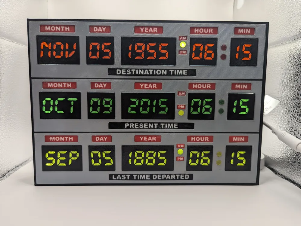 Back to the Future DeLorean Time Circuit Light Box - Free 3D Print ...