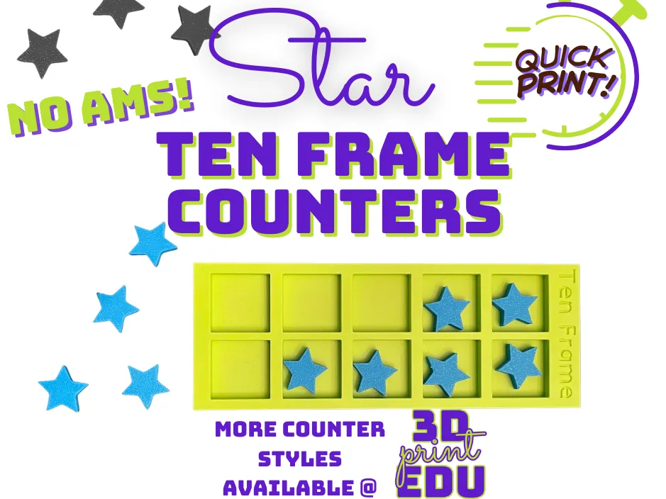 Star Ten Frame Counters or Loose Parts - Free 3D Print Model - MakerWorld