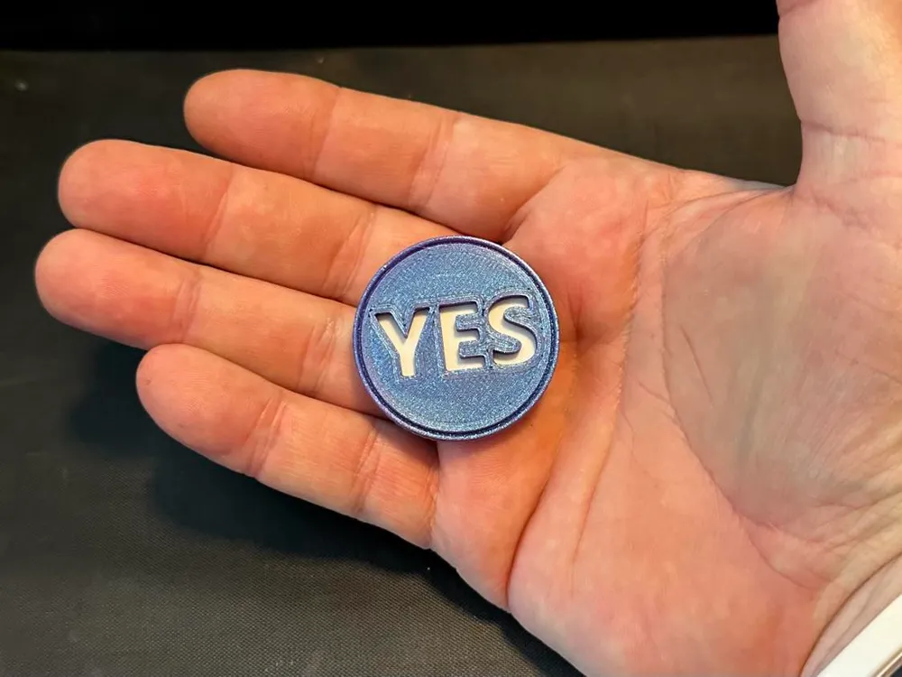 Quick Choice - YES or NO Coin - 2 Colors - 40mm by BATTCAVE - MakerWorld