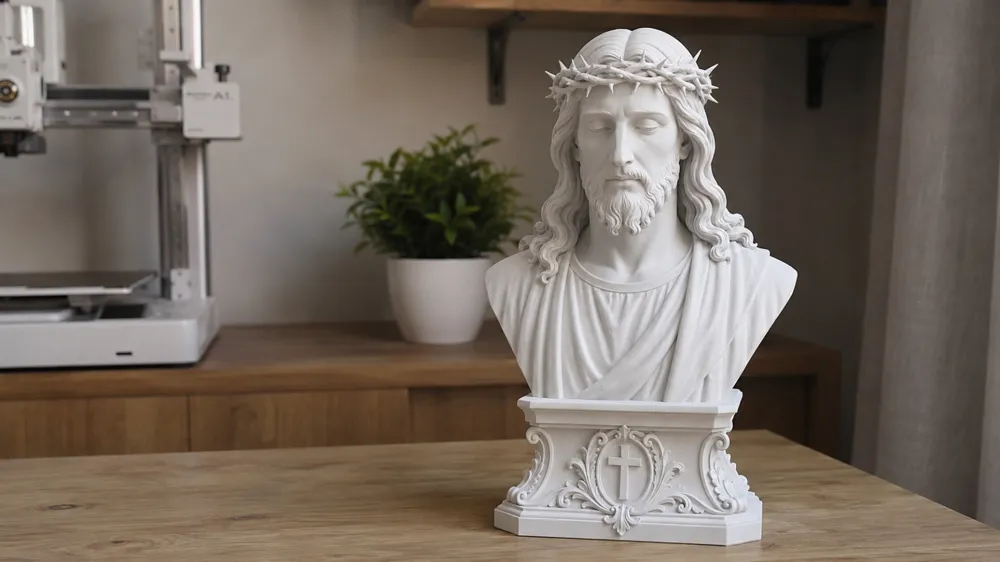 Premium Jesus Christ Sculpture - Free 3D Print Model - MakerWorld