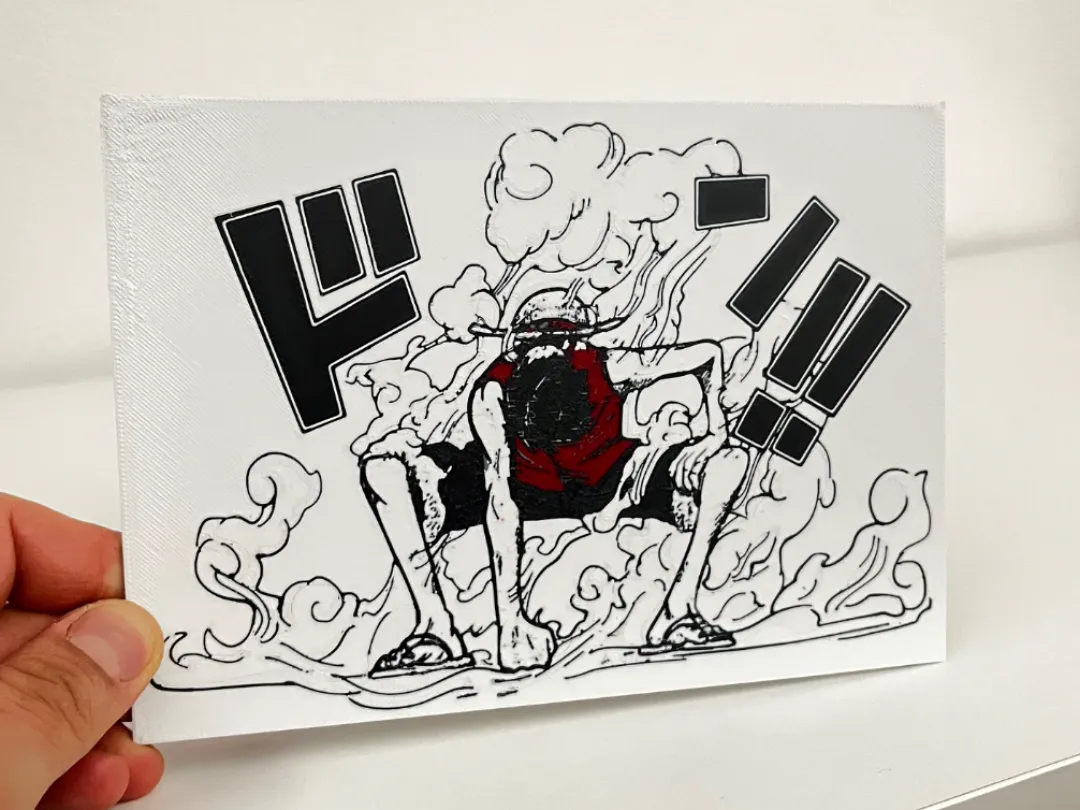 Luffy Gear 2 One Piece picture Quadretto Hueforge - Free 3D Print Model ...