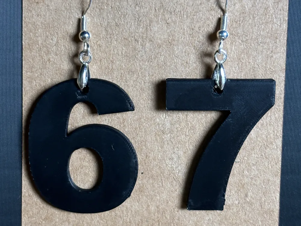 67 earrings - Free 3D Print Model - MakerWorld