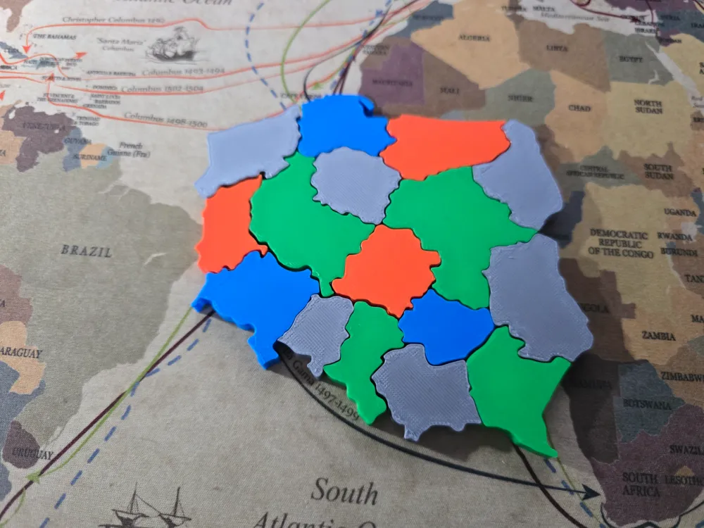 Poland puzzle divided into provinces by wusiu - MakerWorld