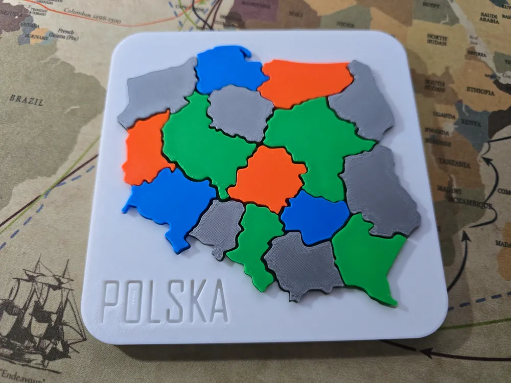 Poland puzzle divided into provinces by wusiu - MakerWorld