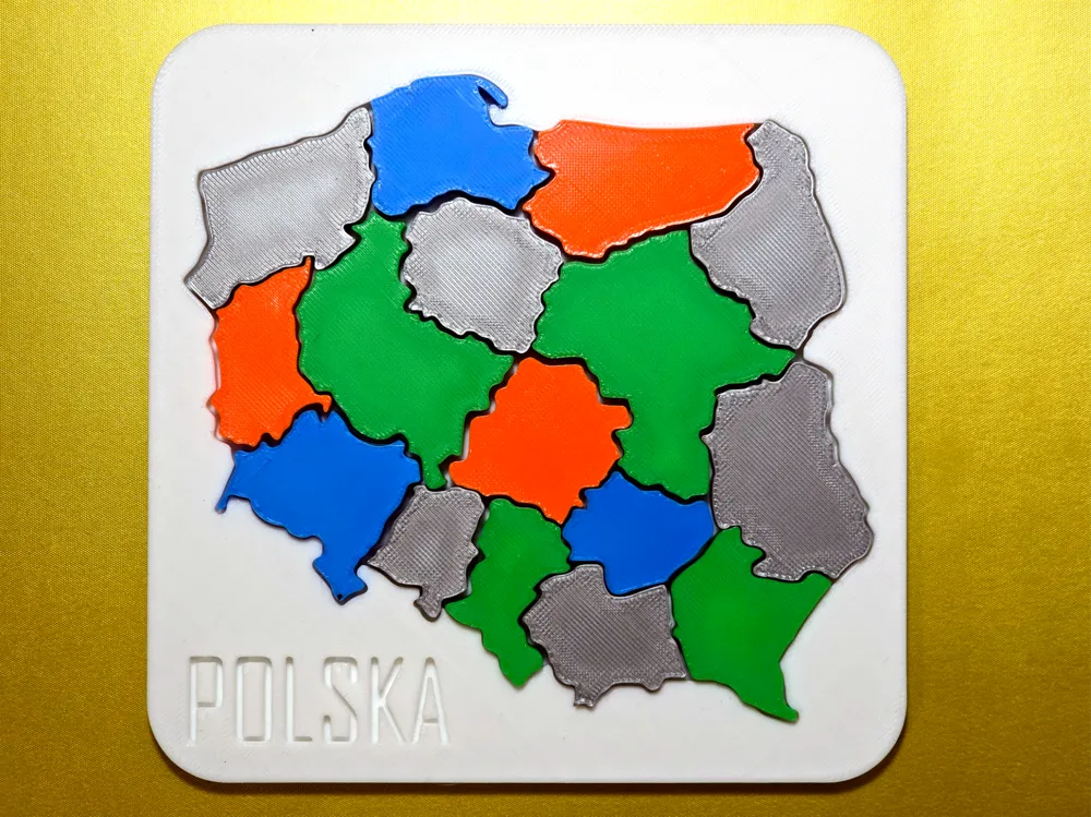 POLSKA Poland puzzle divided into provinces by wusiu - MakerWorld