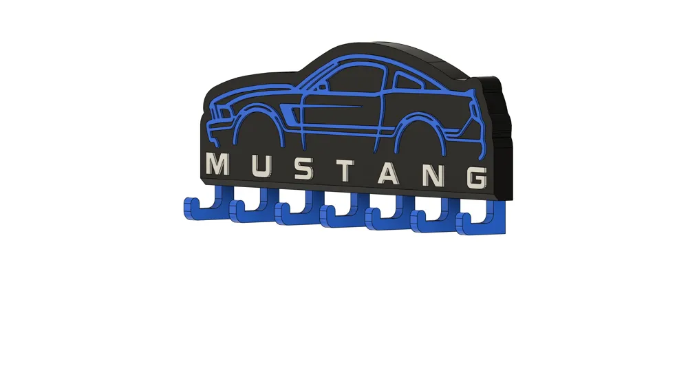 Mustang Wall Key Holder - Free 3D Print Model - MakerWorld