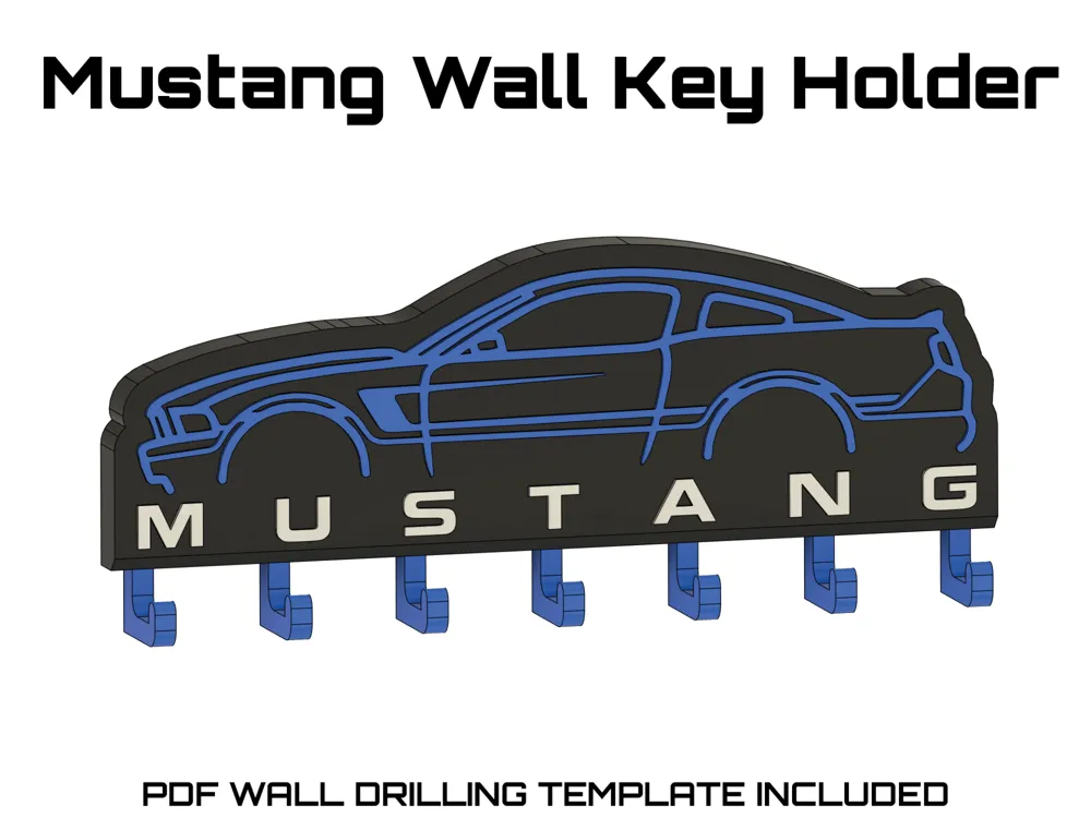 Mustang Wall Key Holder - Free 3D Print Model - MakerWorld