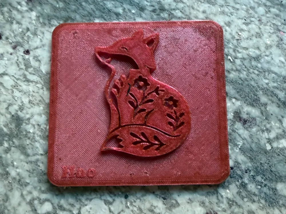 Fox Stamp - Free 3D Print Model - MakerWorld