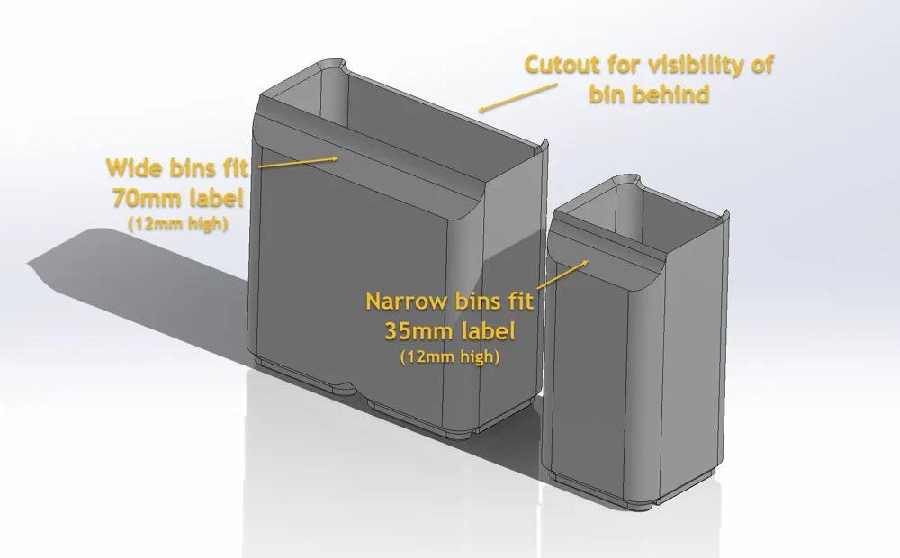 Labeled Stacking Organizer Bins (Gridfinity) - Free 3D Print Model ...