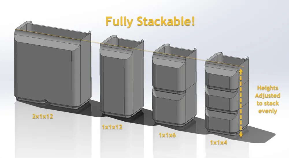 Labeled Stacking Organizer Bins (Gridfinity) by HunterK55 MakerWorld: Download Free 3D Models