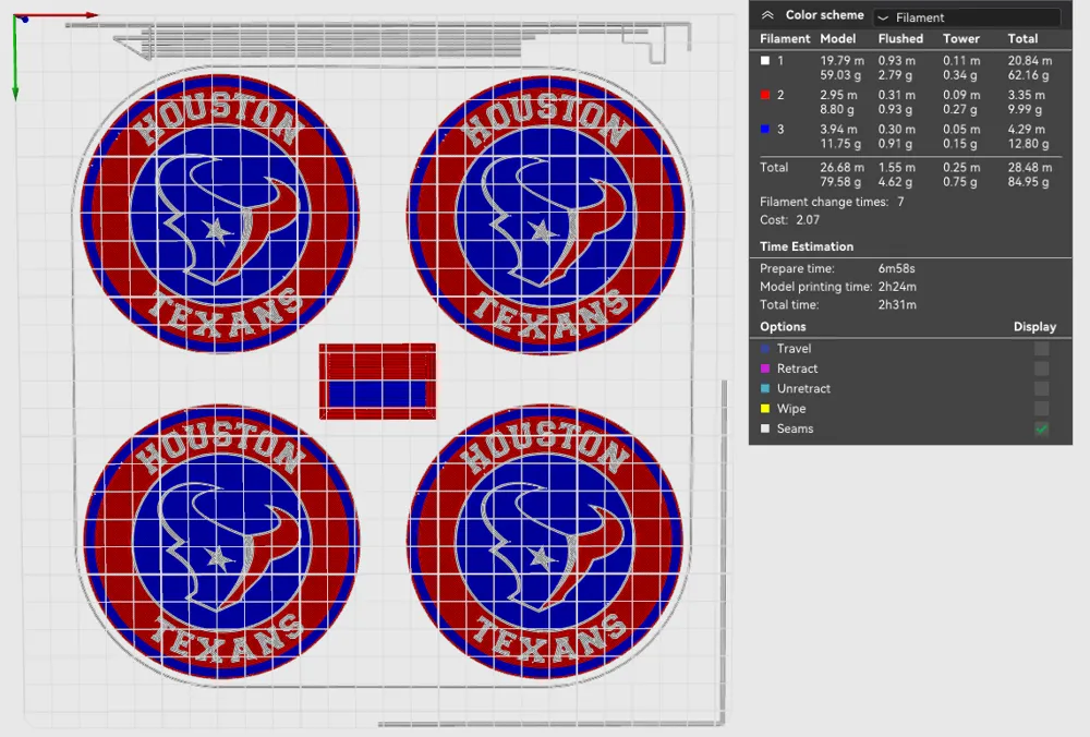 Houston Texans Coaster Set of 4 by CYBR3D - MakerWorld