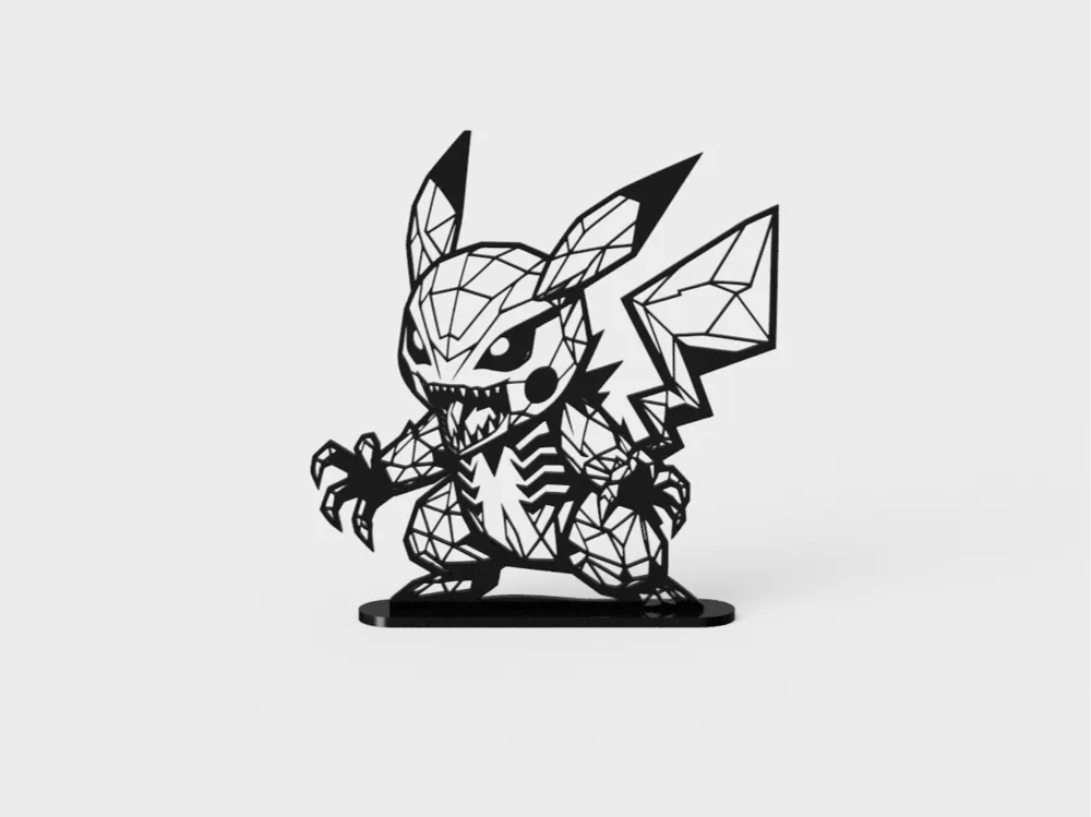 Geometric pikachu in venom low poly by HJ_3D_ - MakerWorld