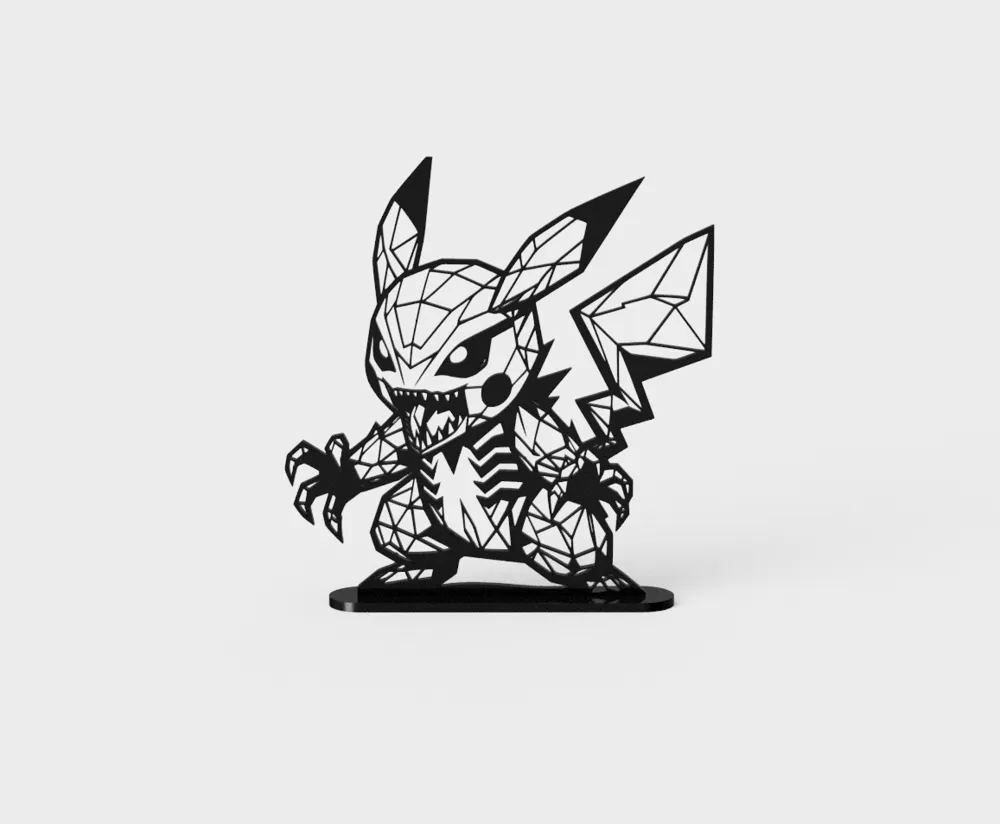 Geometric pikachu in venom low poly by HJ_3D_ - MakerWorld