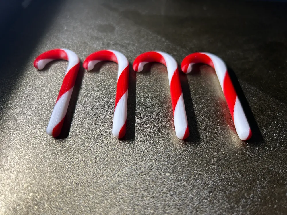 7 fully round candy canes - print with Bambu Glue stick by KENPRINT ...