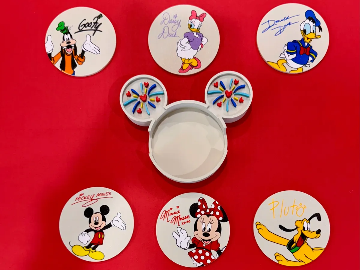 Mickey and Friends Coaster & Holder - Free 3D Print Model - MakerWorld